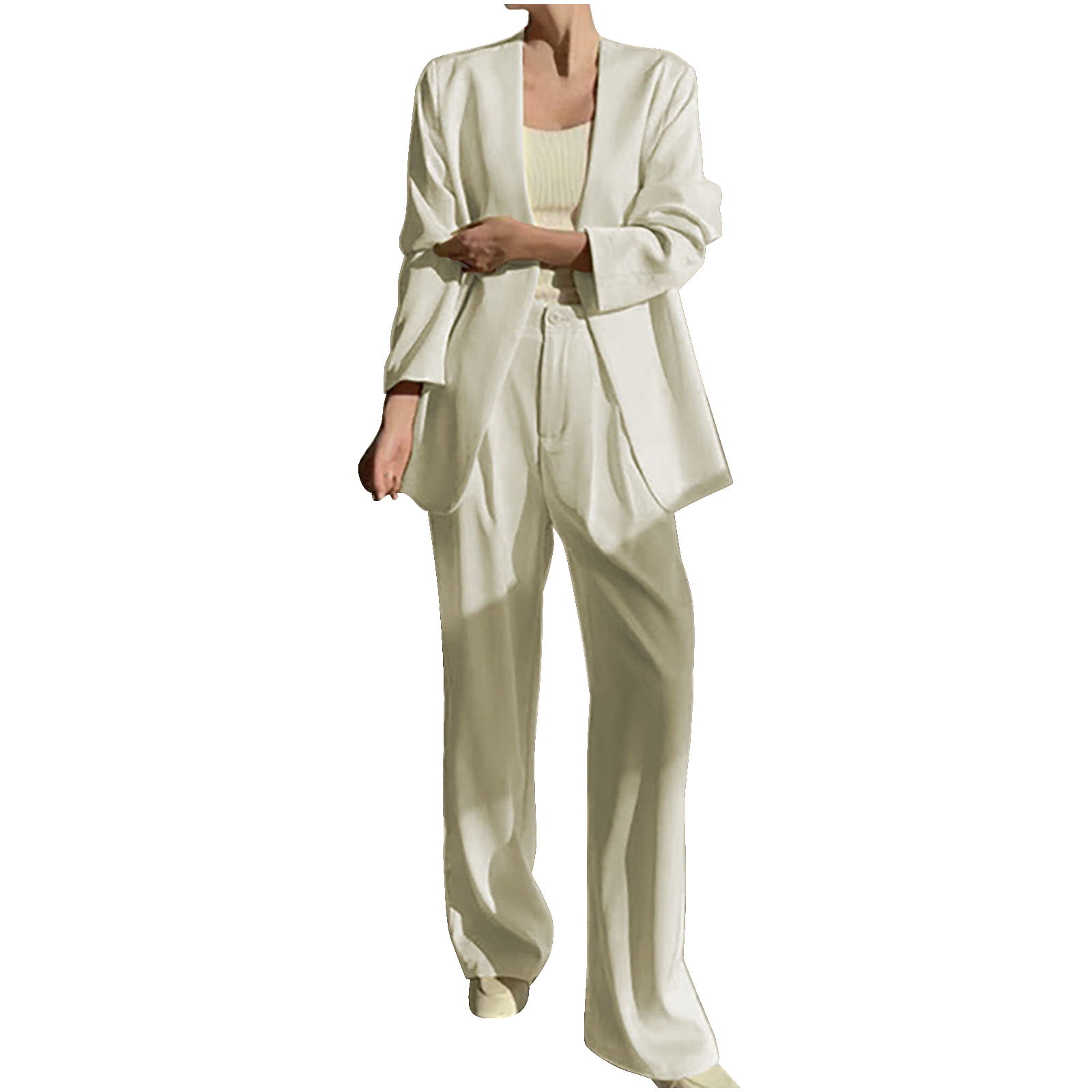 biudgviw 2 Piece Outfits for Women Formal Long Sleeve Blazer Jackets ...