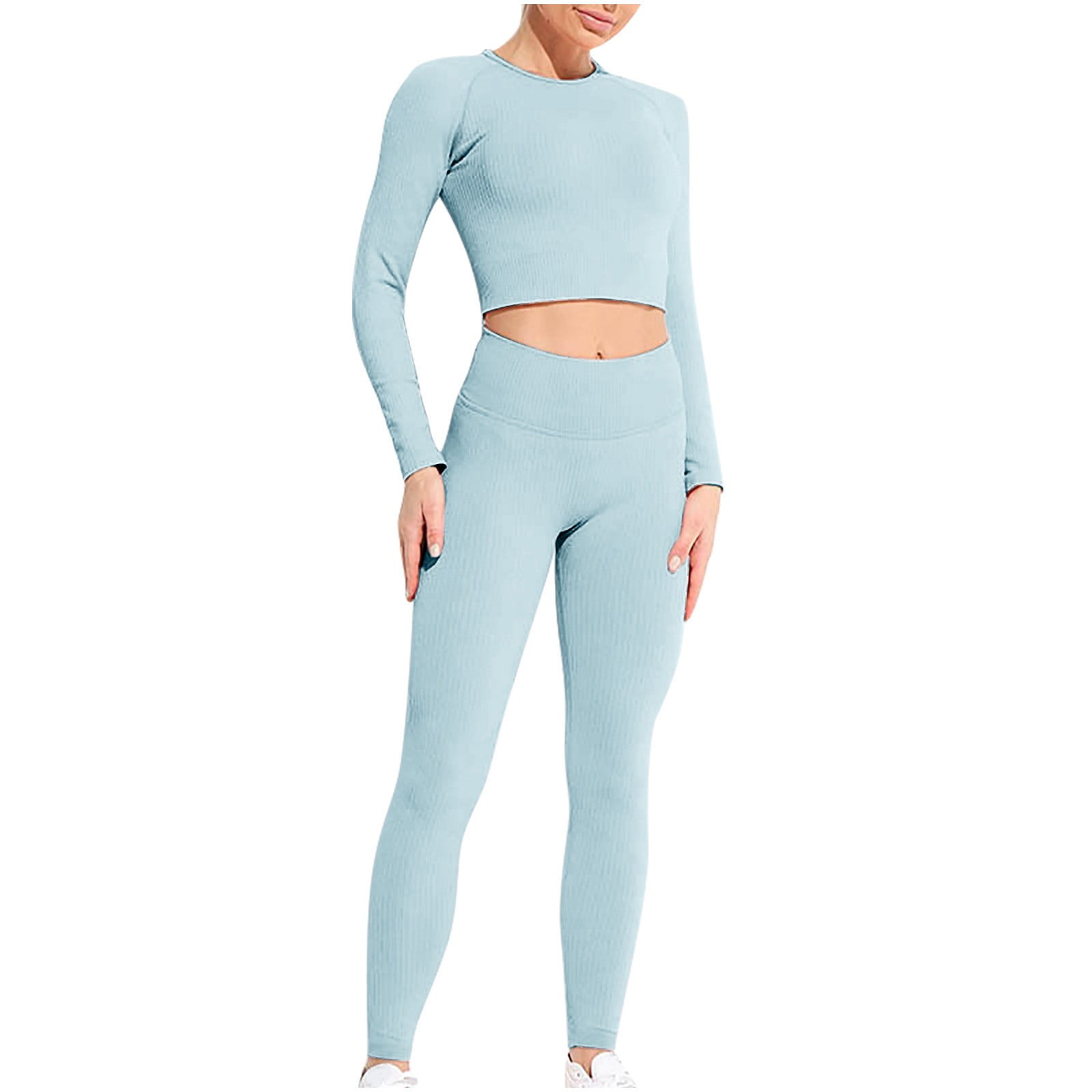 biudgviw 2 Piece Outfits for Women Tracksuit Trendy Long Sleeve Skinny ...