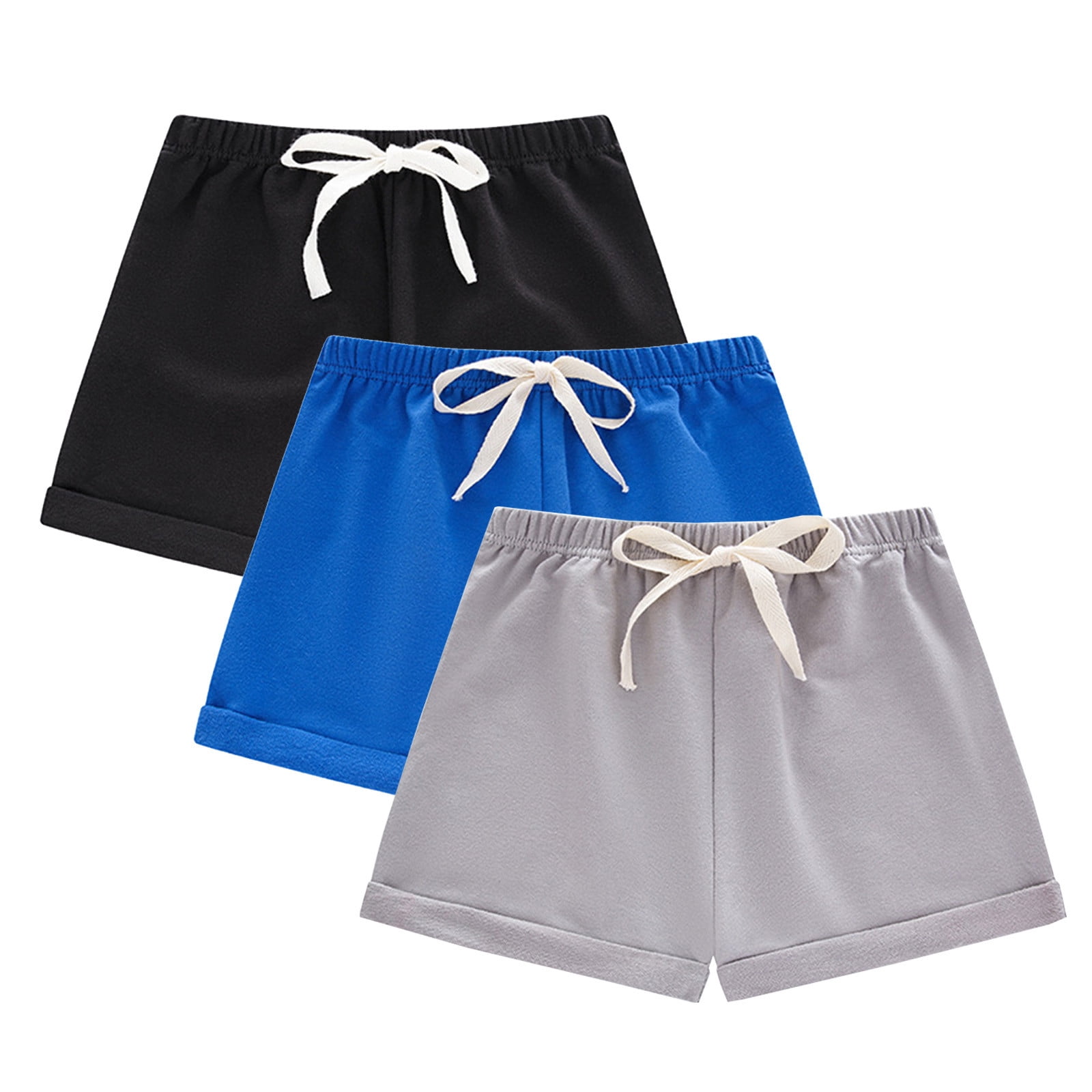 biudgviw 3PC Toddler Boys Girls Shorts Kids Summer Elastic Waist ...