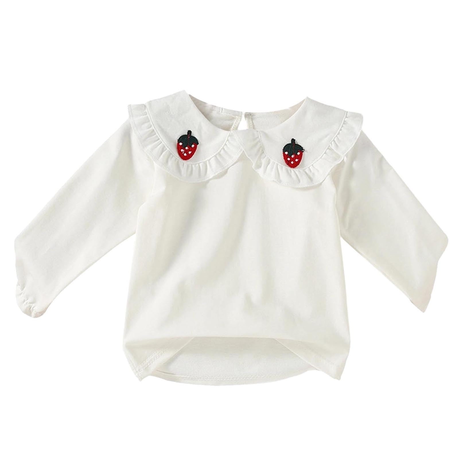 biudgviw Baby Girl Long Sleeve Shirts Toddler Kids Lapel Cute Graphic ...