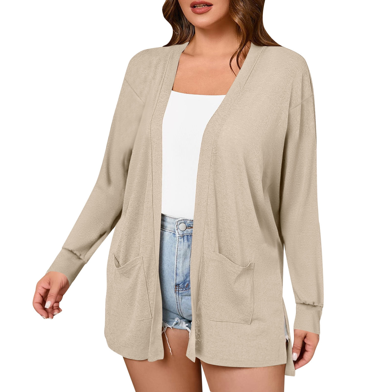 biudgviw Cardigans for Women Trendy Long Sleeve Open Front Jacket ...