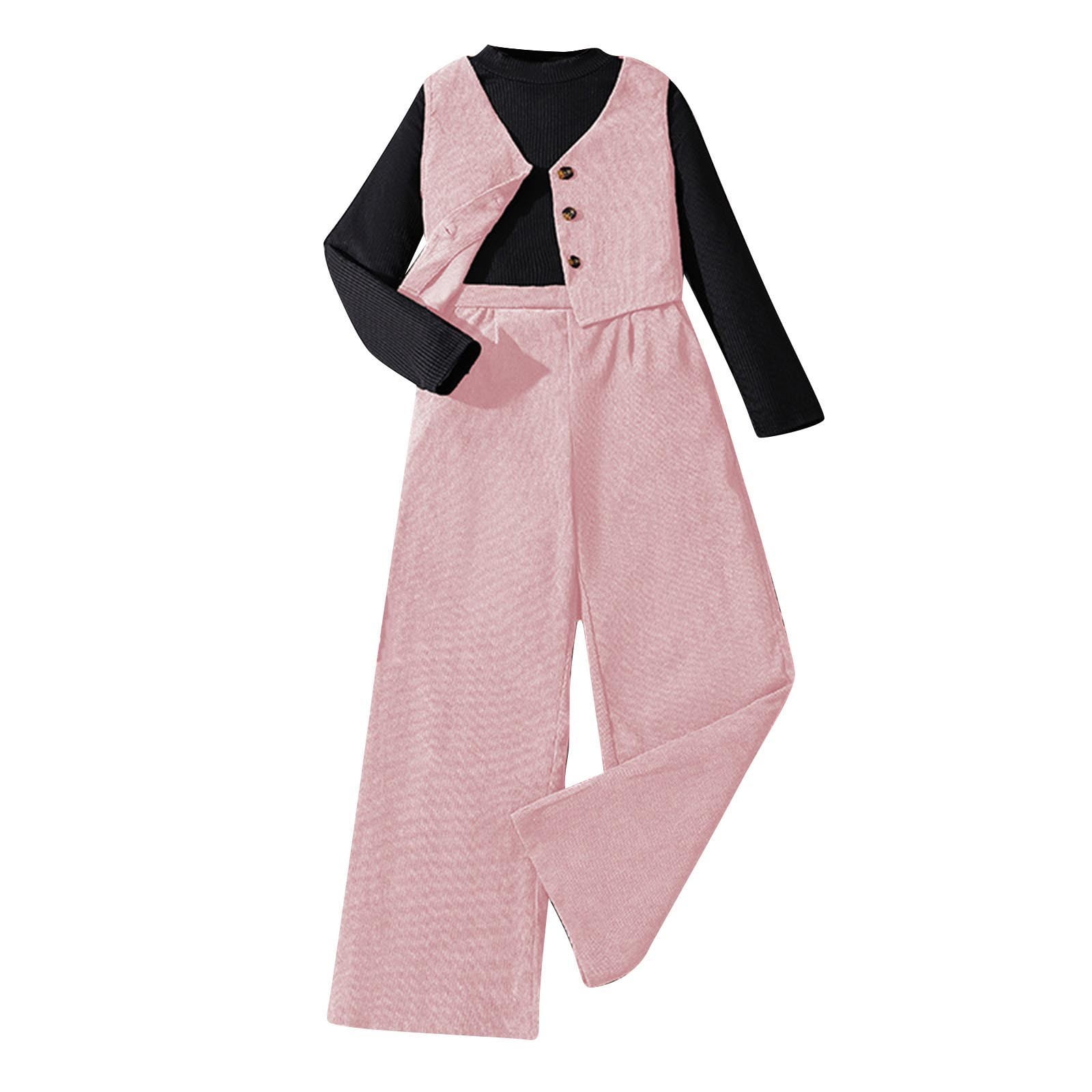 biudgviw Children Girls Clothes Fall Casual V Neck Buttons Vest Long ...