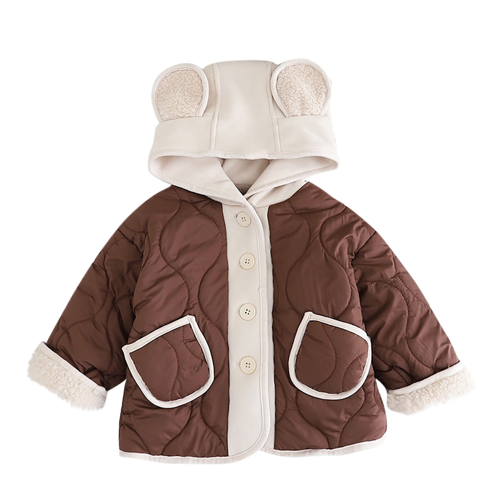 biudgviw Childrens Girls Boys Winter Coats Warm Fleece Long Sleeve Buttons down Jackets Soft ...
