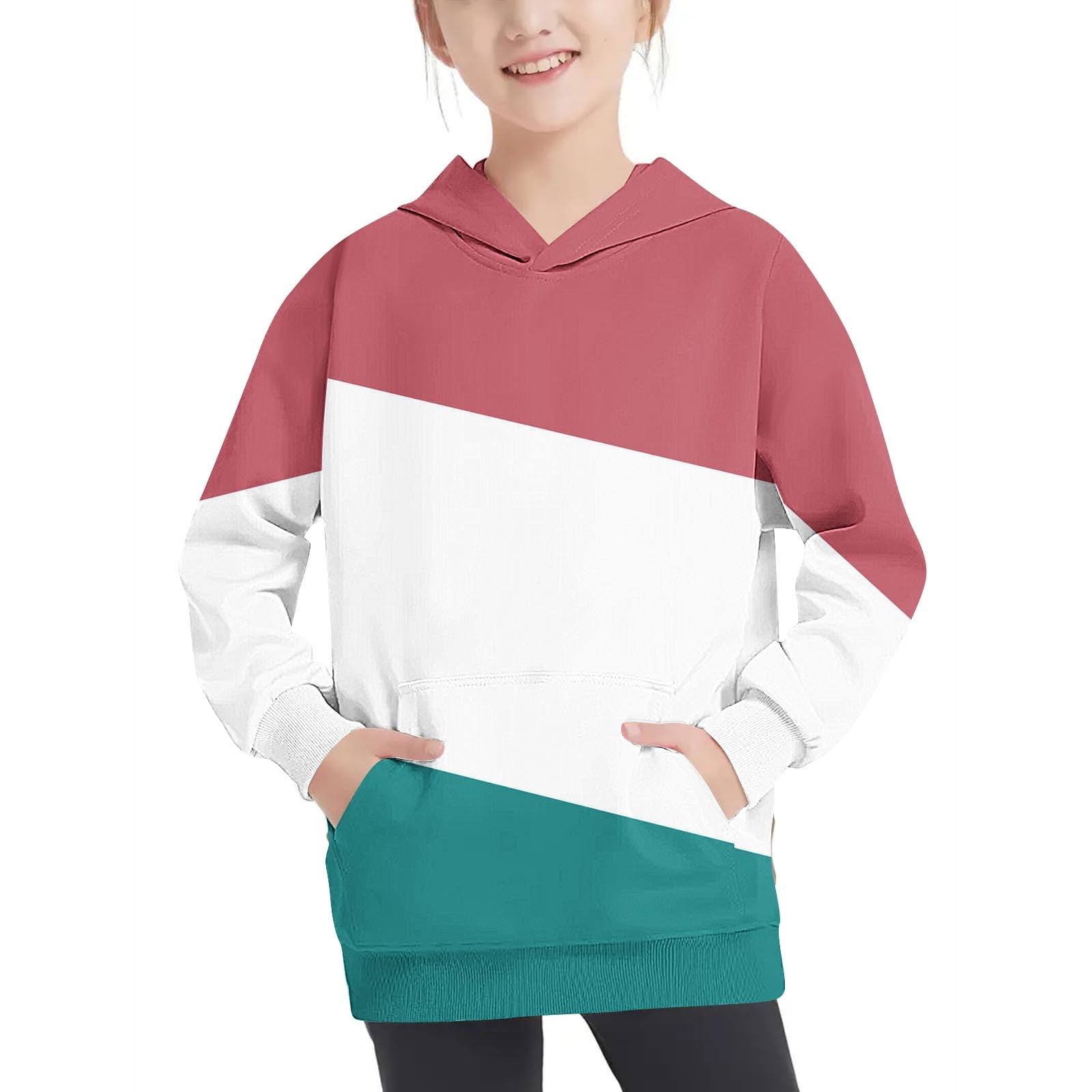biudgviw Fall Sweatshirts for Girls Boys Fashion Color Block V Neck ...