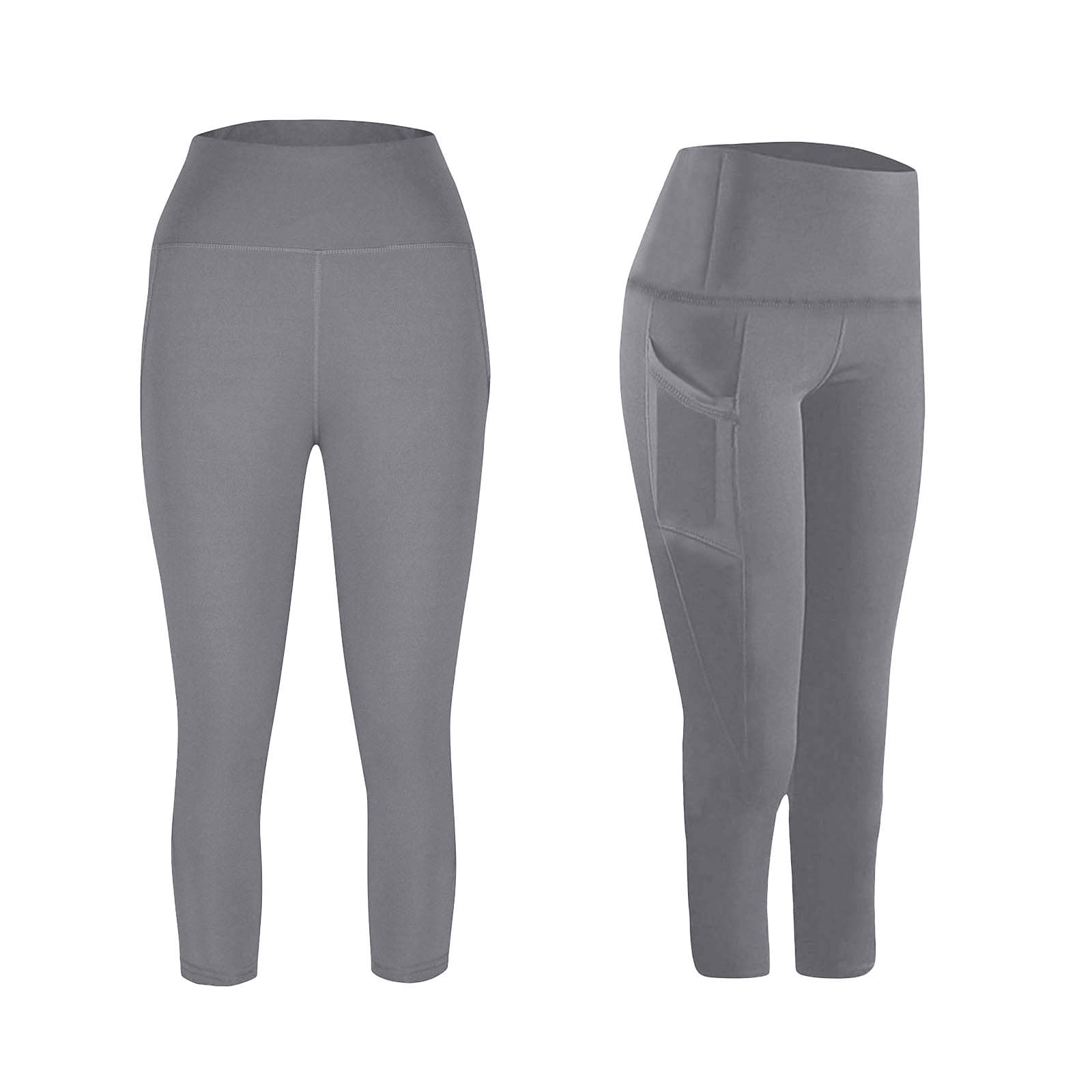 biudgviw Girls Capri Leggings with Pockets Casual High Waisted Athletic ...