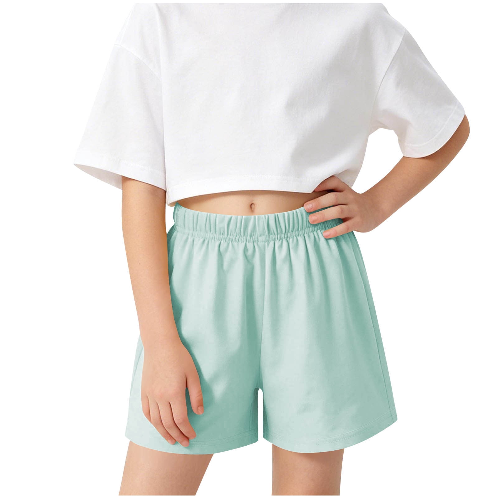 biudgviw Girls Casual Shorts Toddler Kids Comfy Elastic Waist Pull On ...