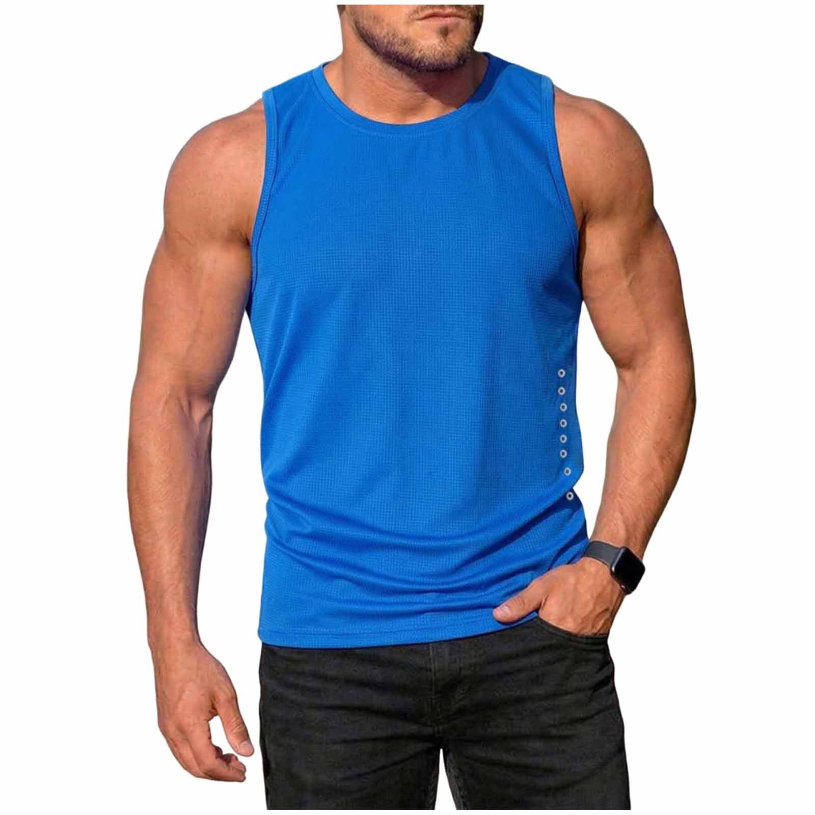 biudgviw Men's Quick Dry Workout Tank Tops Casual Sleeveless Gym Muscle ...