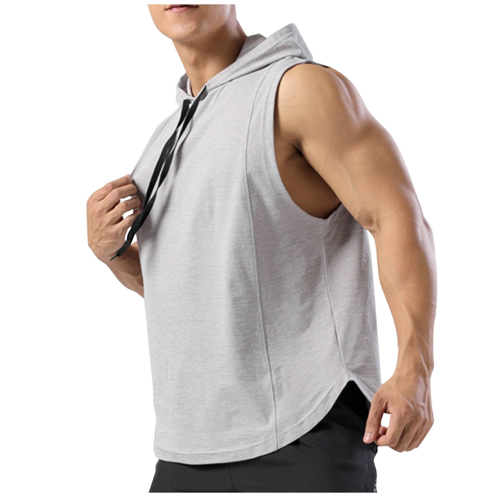 biudgviw Men's Running Tank Tops Drawstring Sleeveless Athletic Workout ...