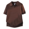 biudgviw Men's Short Sleeve Knit Shirts Breathable Loose Lapel Golf T ...