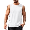 biudgviw Men's Sleeveless Shirts Side Button Casual Workout Running ...