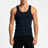 biudgviw Men's Tank Top Casual Elastic Crewneck Sleeveless Muscle T ...