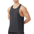 biudgviw Men's Workout Tank Tops Quick Dry Sleeveless Muscle Shirt Side ...