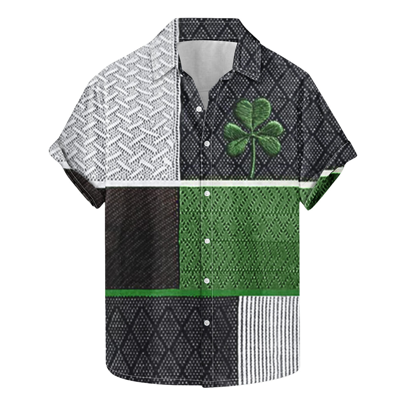 biudgviw Mens Saint Patricks Day T Shirts Short Sleeve Button Down ...