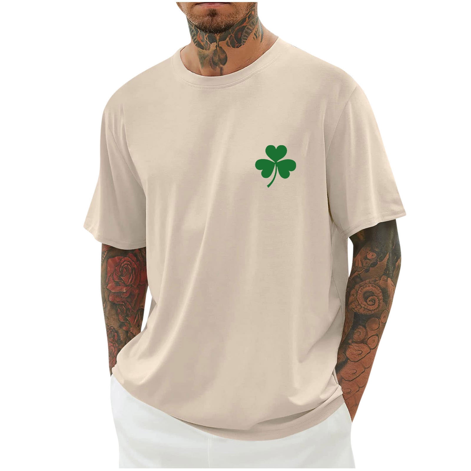 biudgviw Mens Saint Patricks T Shirts Drop Shoulder Fitness Athletic ...