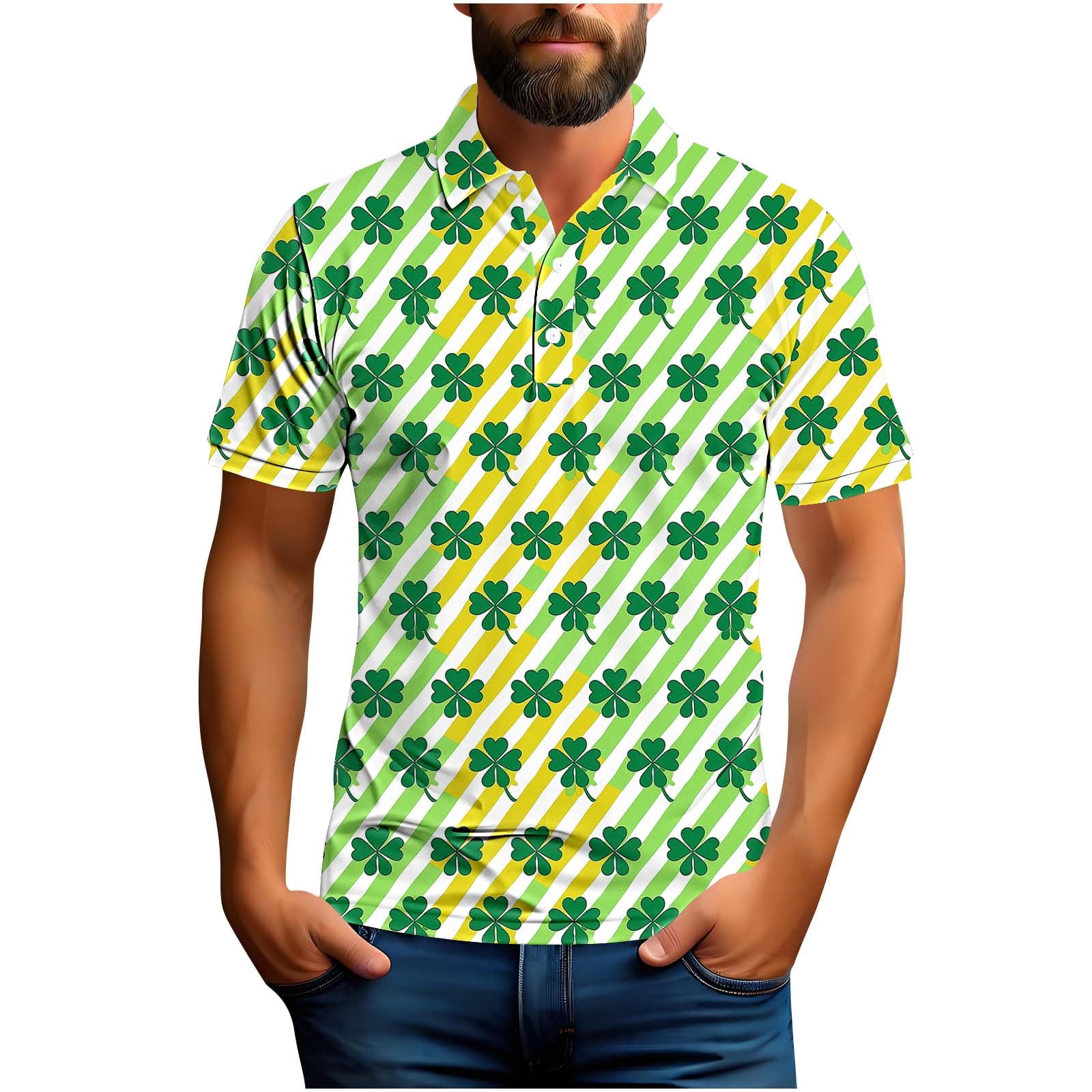 biudgviw Saint Patricks Day T Shirts for Men Short Sleeve Print Golf ...