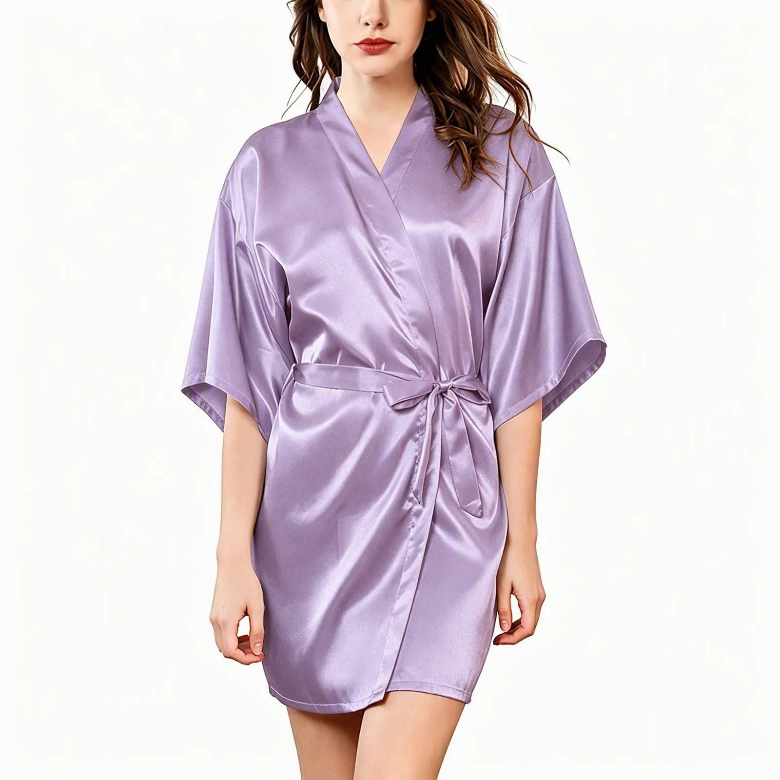 biudgviw Silk Robes for Women Lightweight Elegant Above Knee Length ...