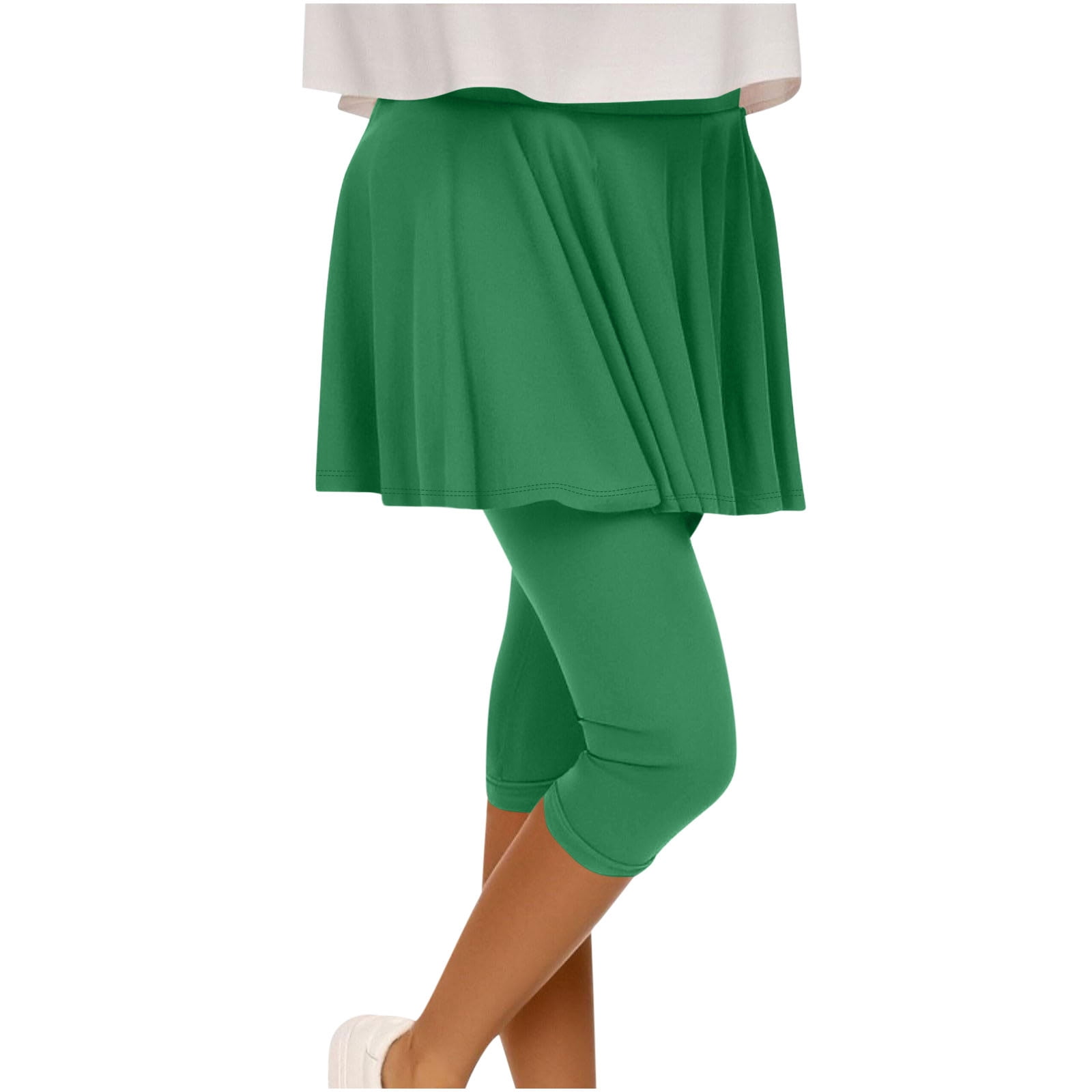 biudgviw Skirted Leggings for Women Capri Yoga Pants Flowy Tennis ...