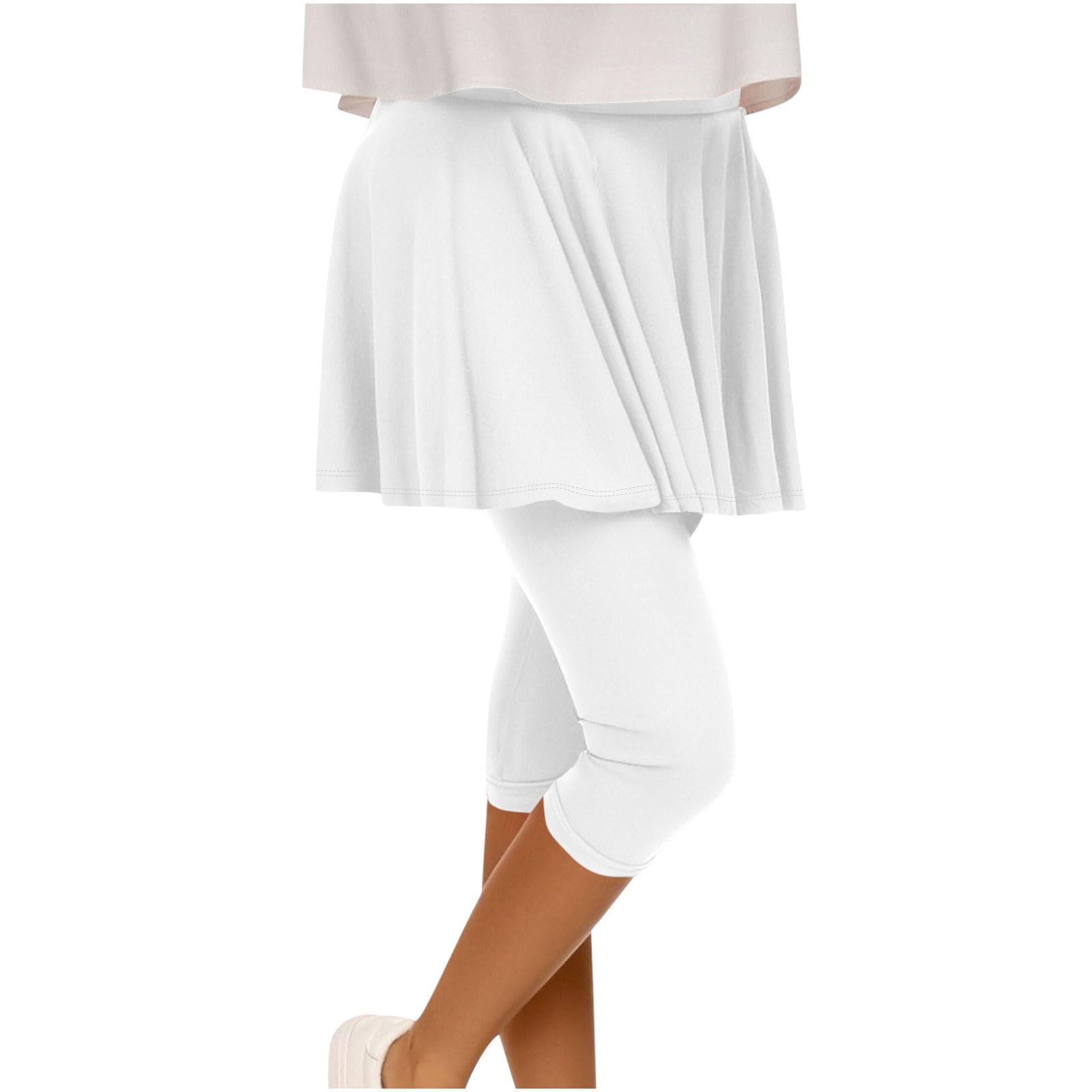 biudgviw Skirted Leggings for Women Capri Yoga Pants Flowy Tennis ...