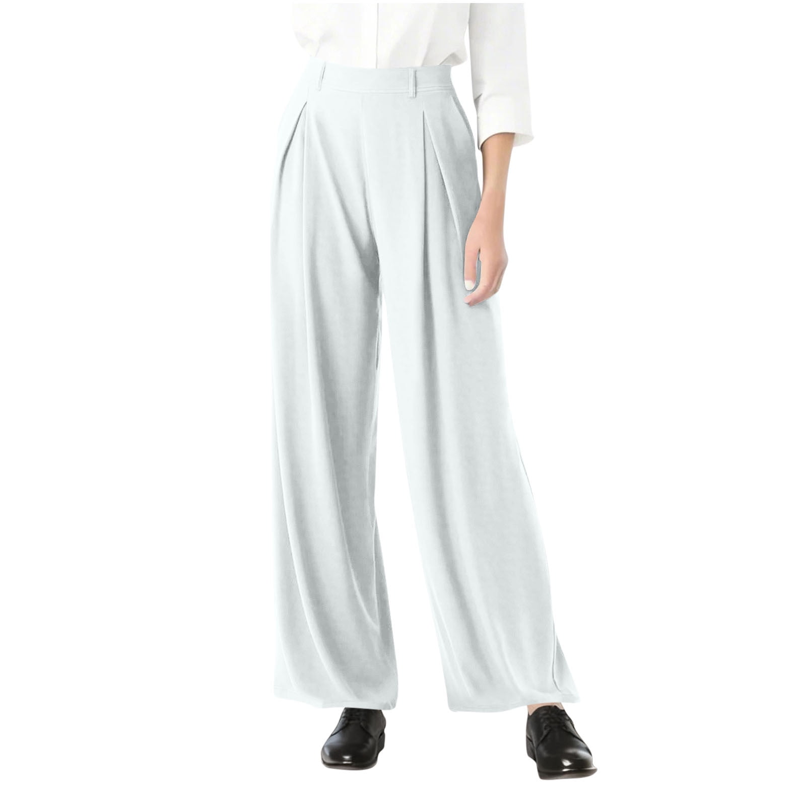 biudgviw Slacks for Women Plus Size Elastic Waist Business Casual Work ...