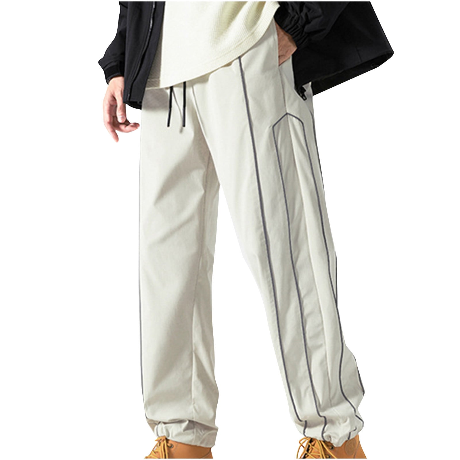 biudgviw Sweatpants for Men Loose Straight Wide Leg Striped Lounge ...
