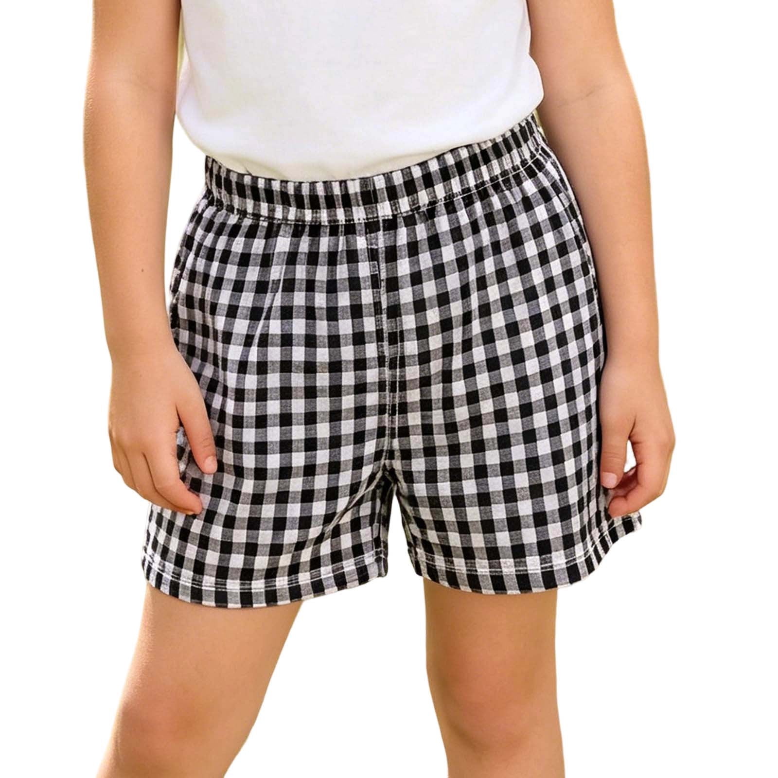 biudgviw Toddler Baby Girl Plaid Shorts Fashion Elastic Waist Wide Leg ...
