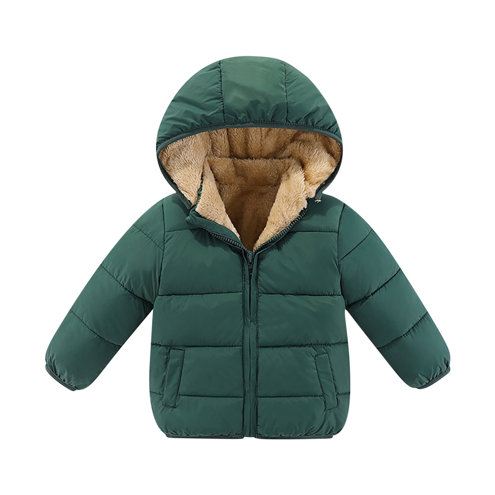 biudgviw Toddler Baby Girls Boys Fleece Jackets Winter Warm Lined Long Sleeve Hooded Outwear ...