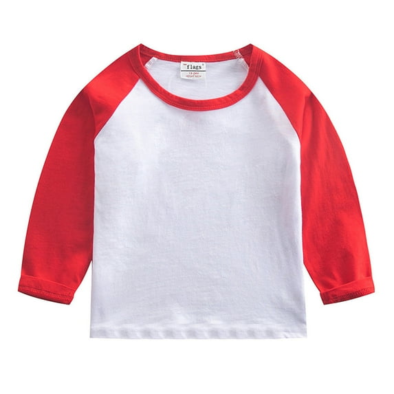 biudgviw Toddler Boys Girls Long Sleeve Shirts Color Block Soft Cotton ...