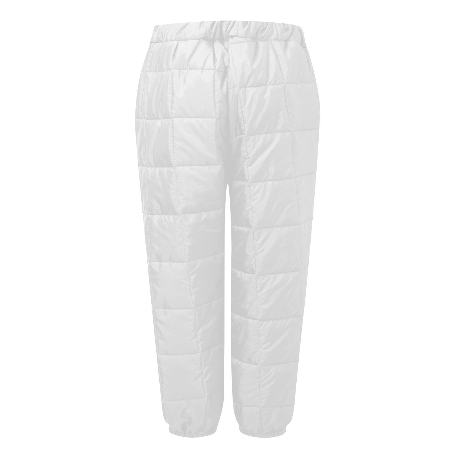biudgviw Women's Quilted Padded Pants Lightweight Cinch Bottom Elastic ...