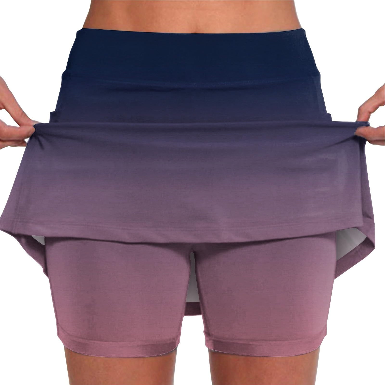 biudgviw Women's Tennis Skirt Gradient Print Yoga Athletic Skorts ...