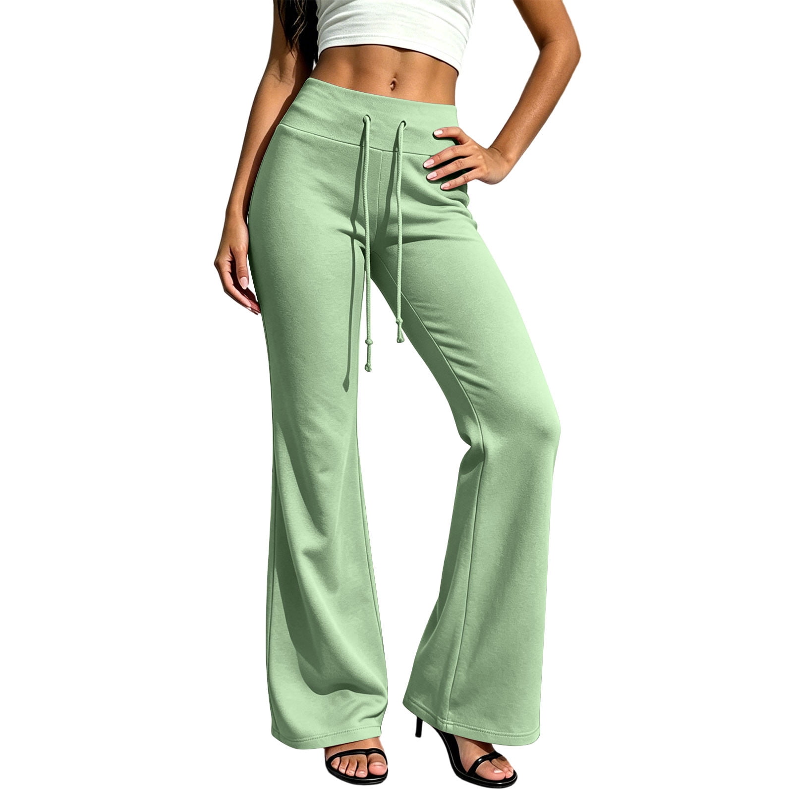 biudgviw Women's Wide Leg Yoga Pants High Waisted Casual Work Pants ...