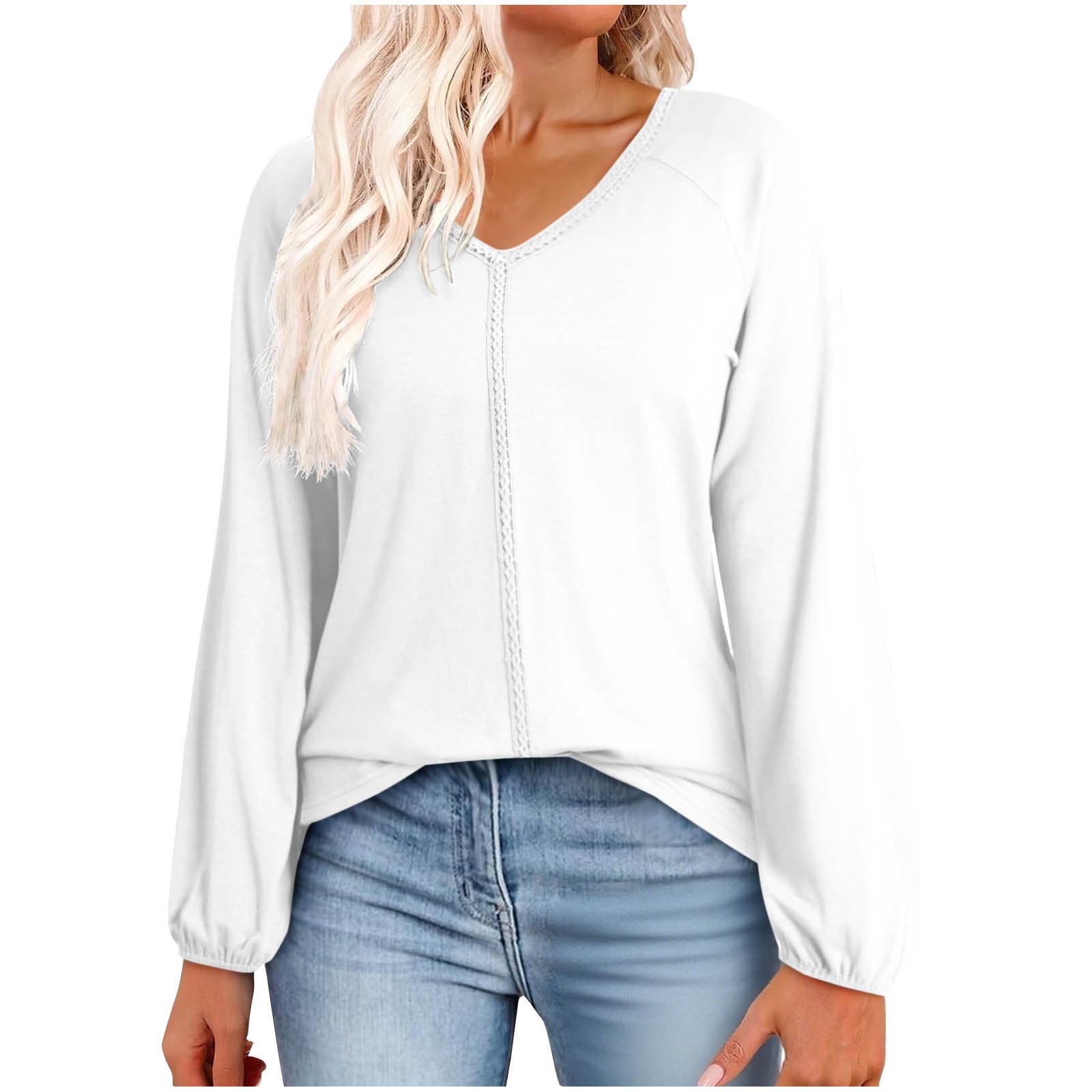 biudgviw Womens Blouses Dressy Casual Fashion Long Sleeve Work Tops ...