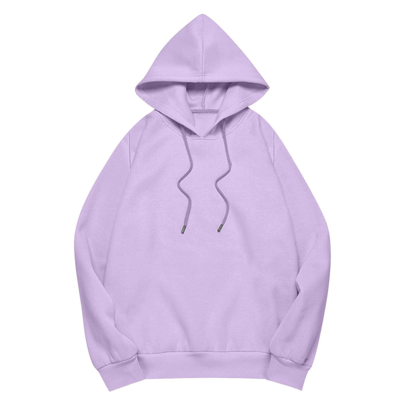 biudgviw Womens Hoodies Solid Color Classic Drawstring Sweatshirts ...