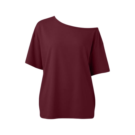 biudgviw Womens Off the Shoulder Tops Casual Short Sleeve Oversized T ...