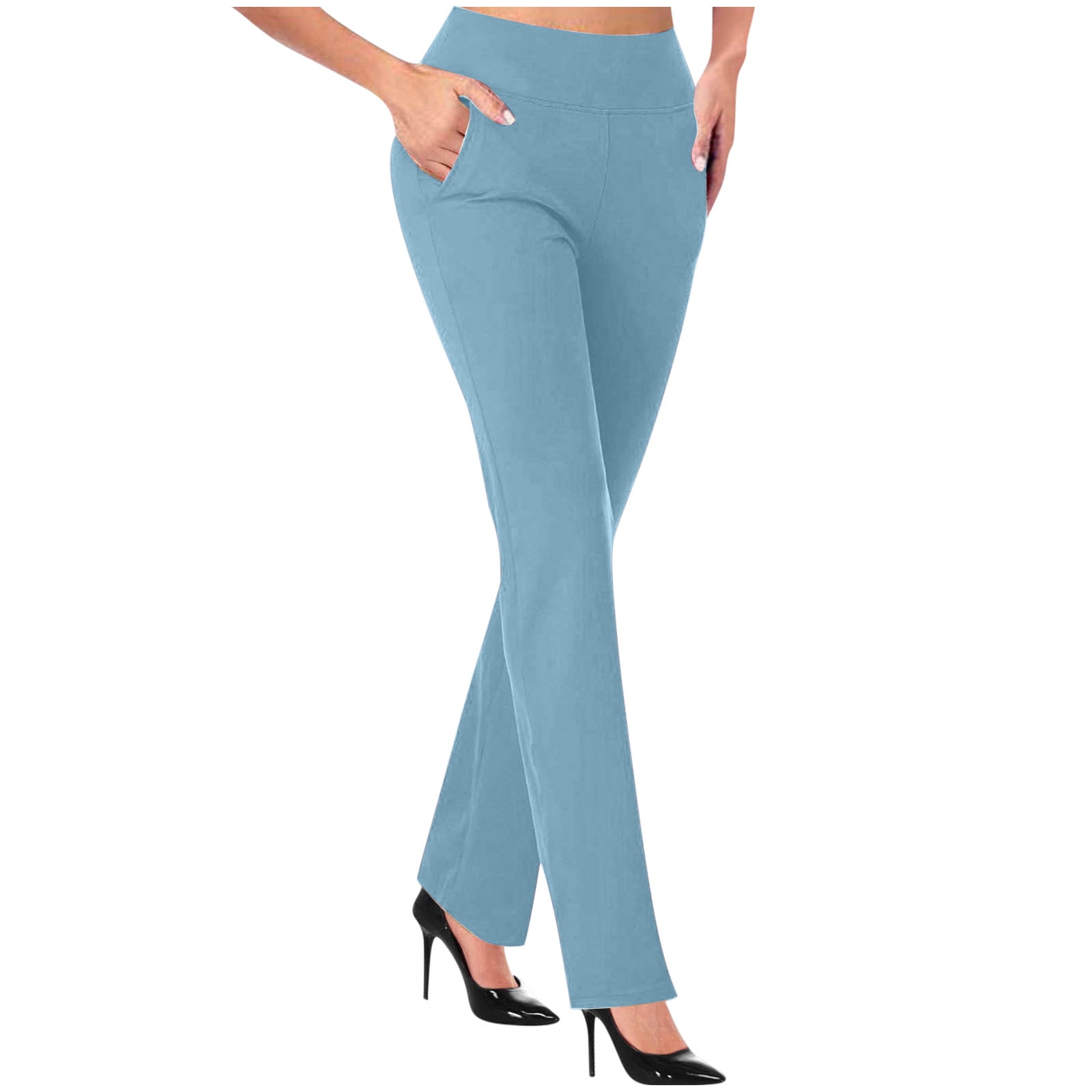 biudgviw Work Pants for Women Comfy High Elastic Waist Office Pants ...