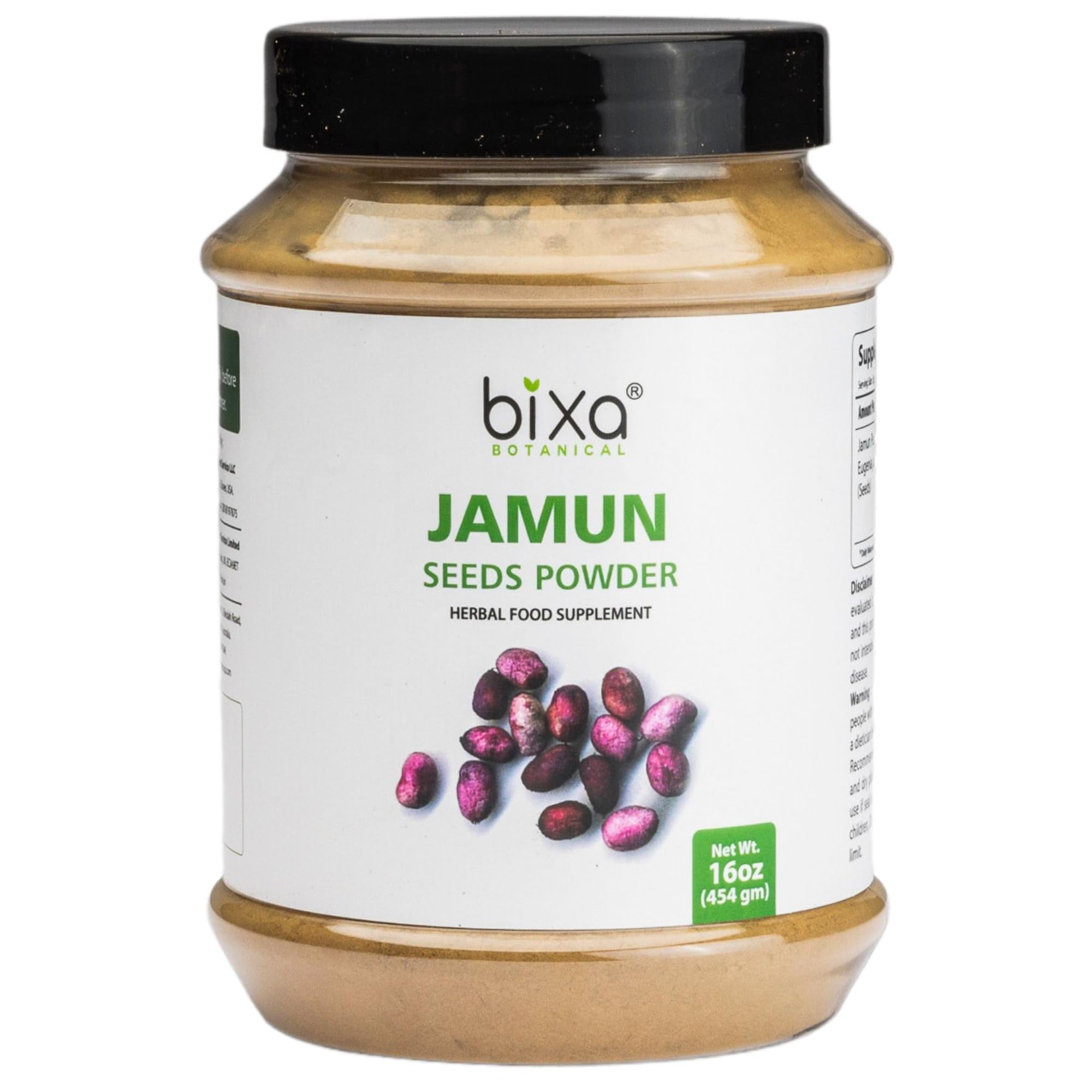 bixa BOTANICAL Jamun Seed Powder (Black Plum) MHD1(Eugenia Jambolana ...