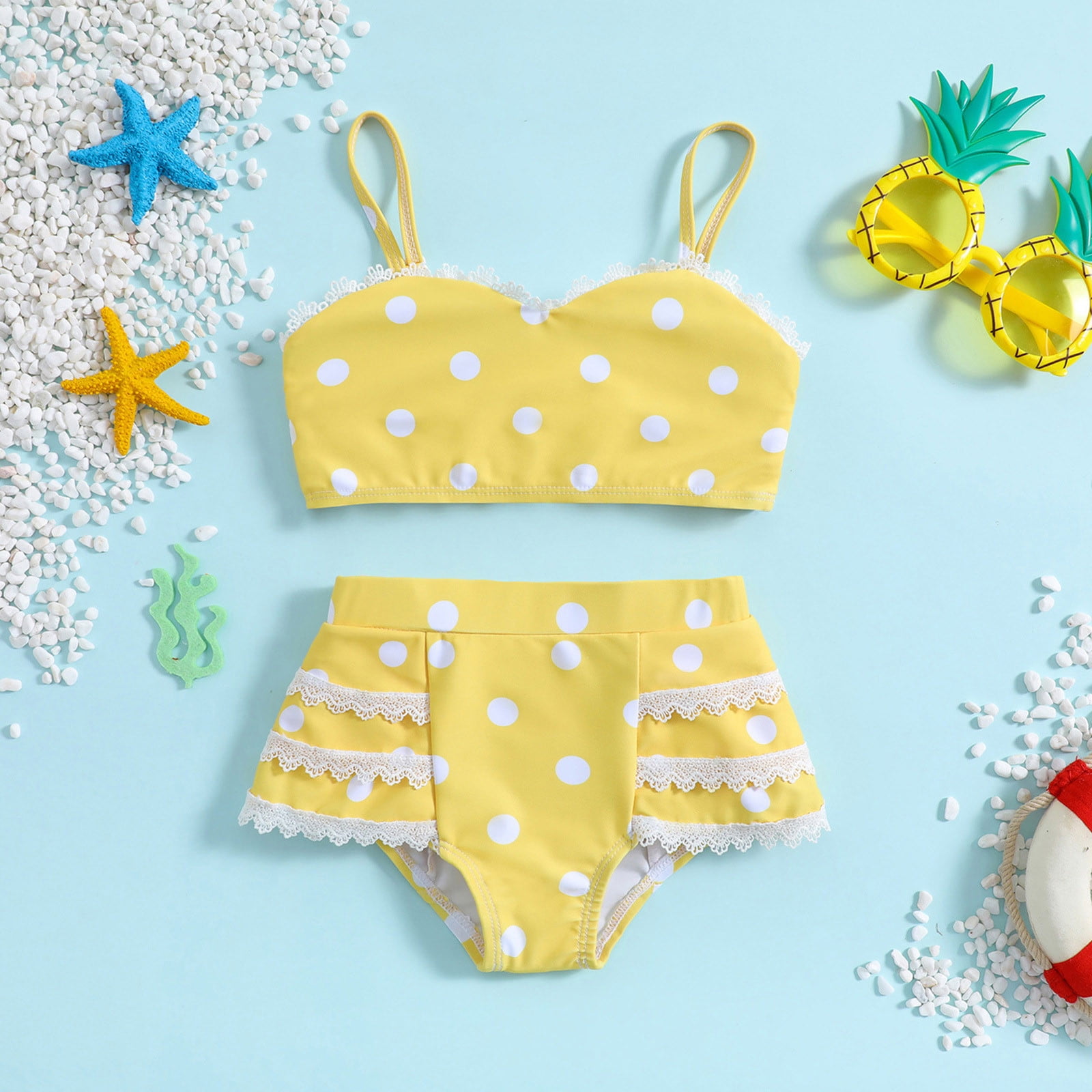 biyuan Toddler Girls Swimsuits ,2 Piece Adjustable Straps Bathing Suits ...