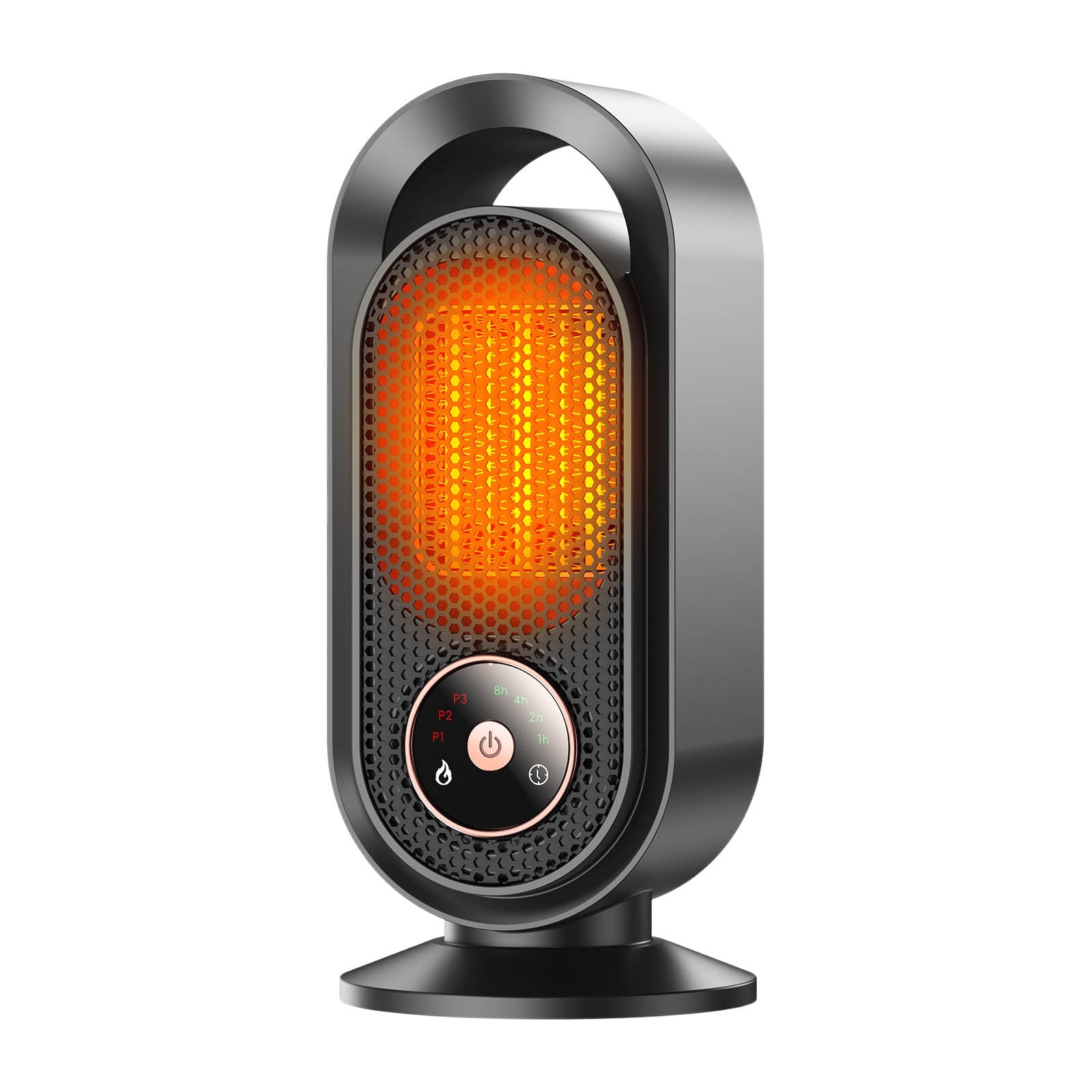 black 1500W Ceramic Desktop Heater With 3 Speed And 4 Timer Settings ...