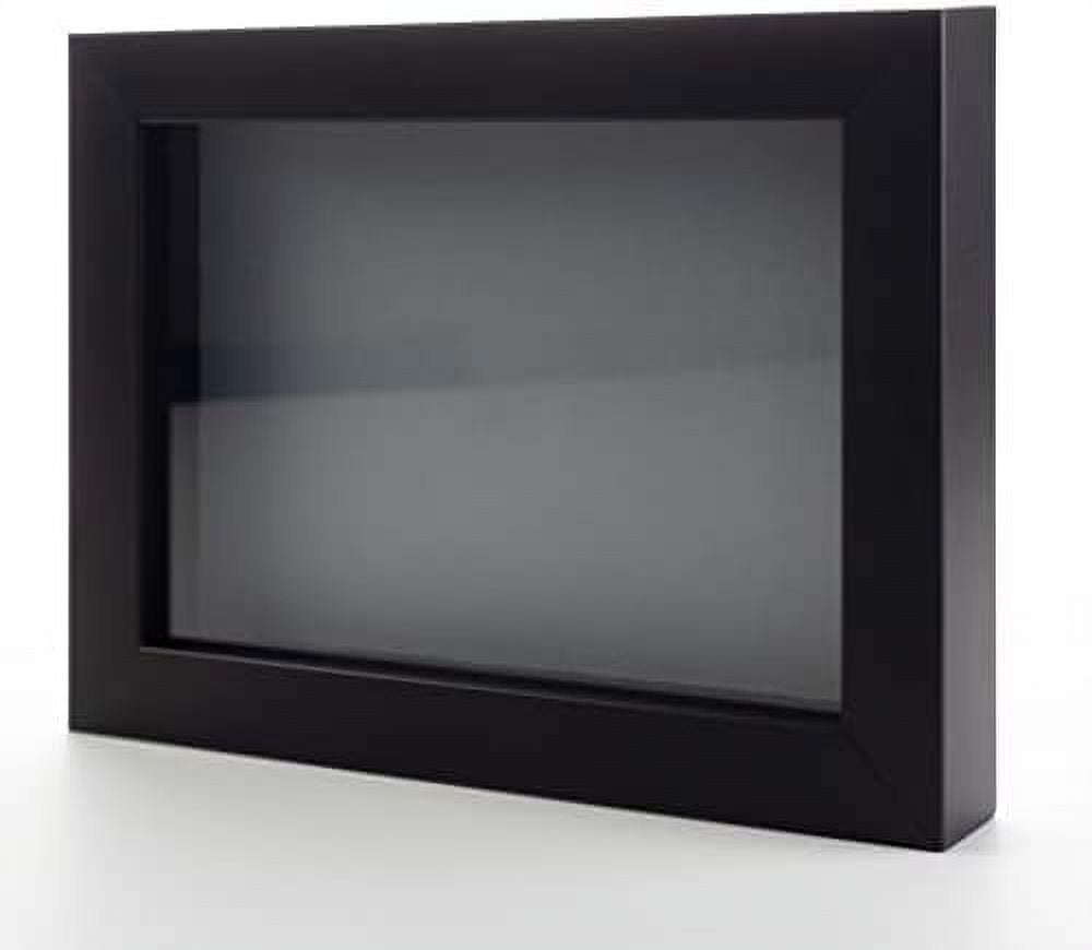 black 30x30 large box picture wooden frame with grey acid-free backing ...