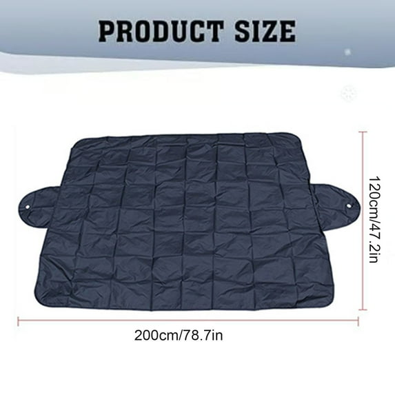 black All-Weather Car Windshield Sunshade And Ice Cover With Silver ...