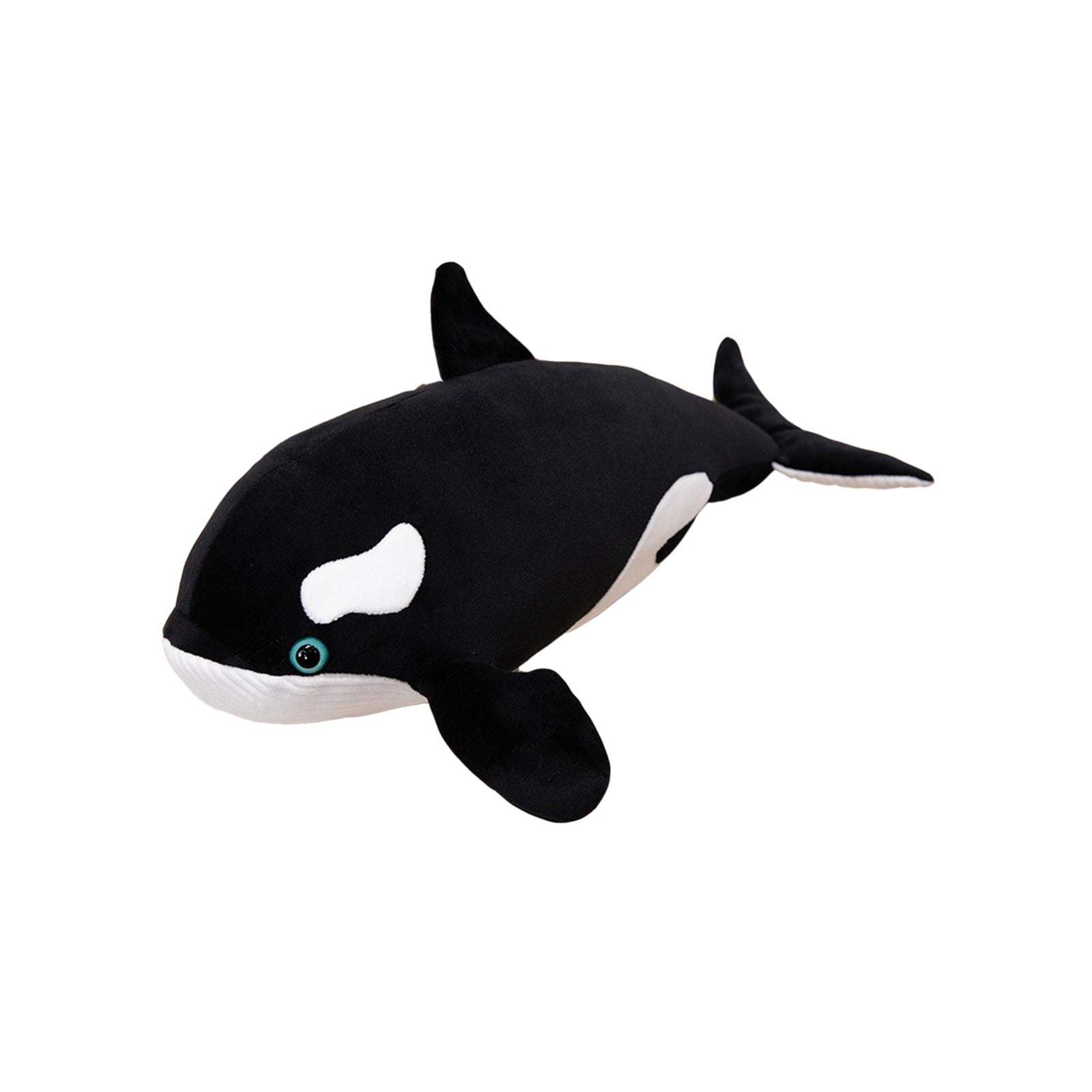 black Black Luminous Orca Plush Toy Stuffed Marine Animal Doll Aquarium ...