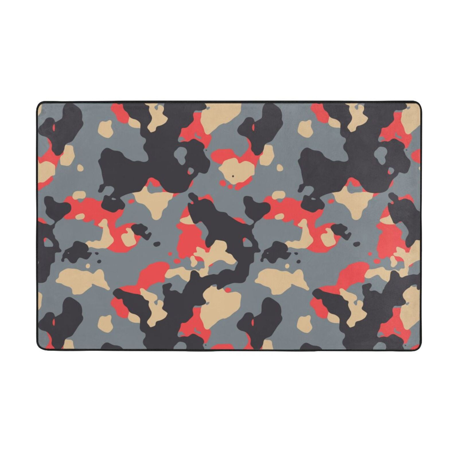 black Camouflage red Indoor Door Mat, Bedroom Rug & Carpets Entryway ...