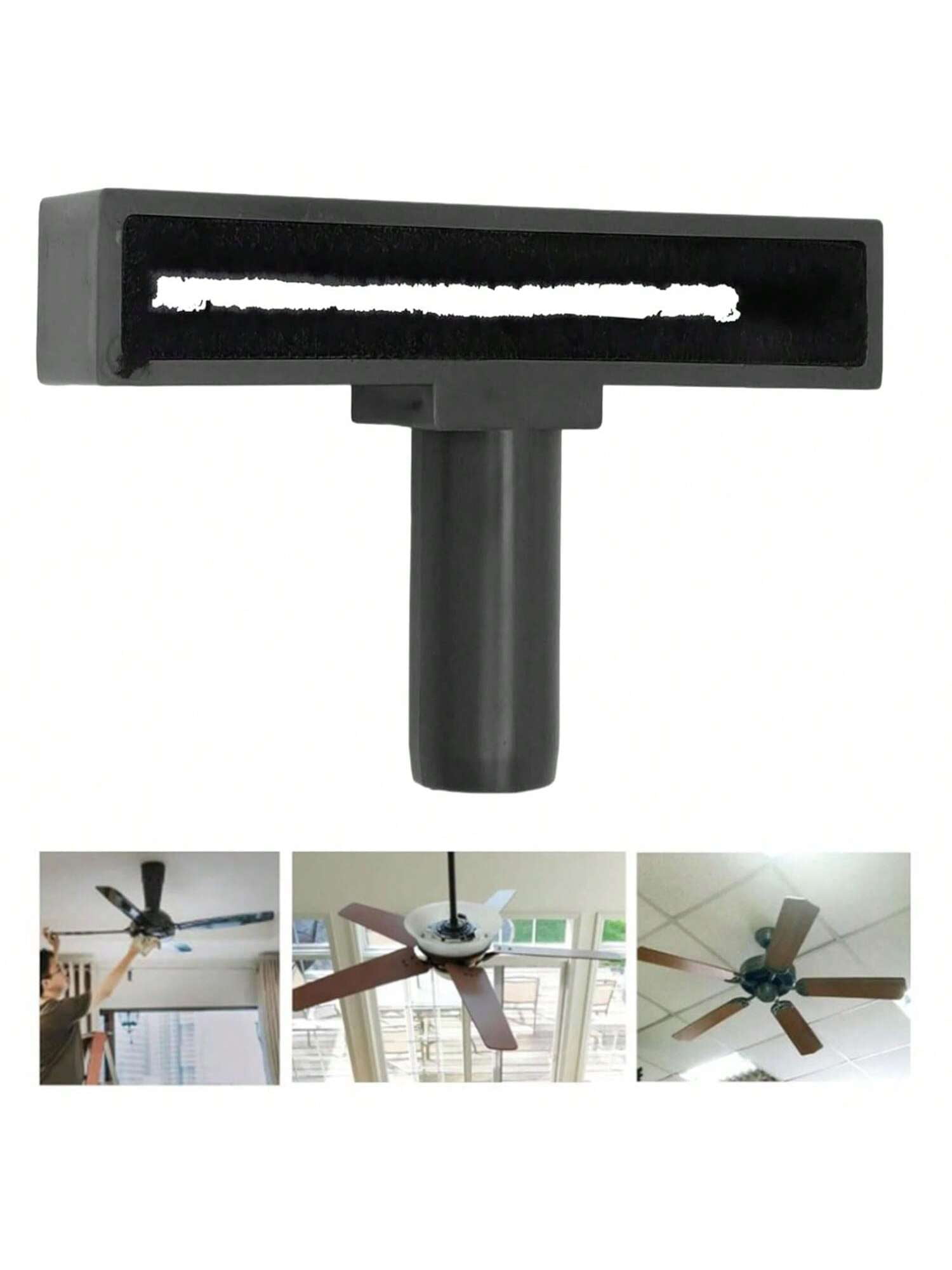 black Ceiling Fan Blade Cleaner Duster,Washable Brush Fan Cleaning Tool ...