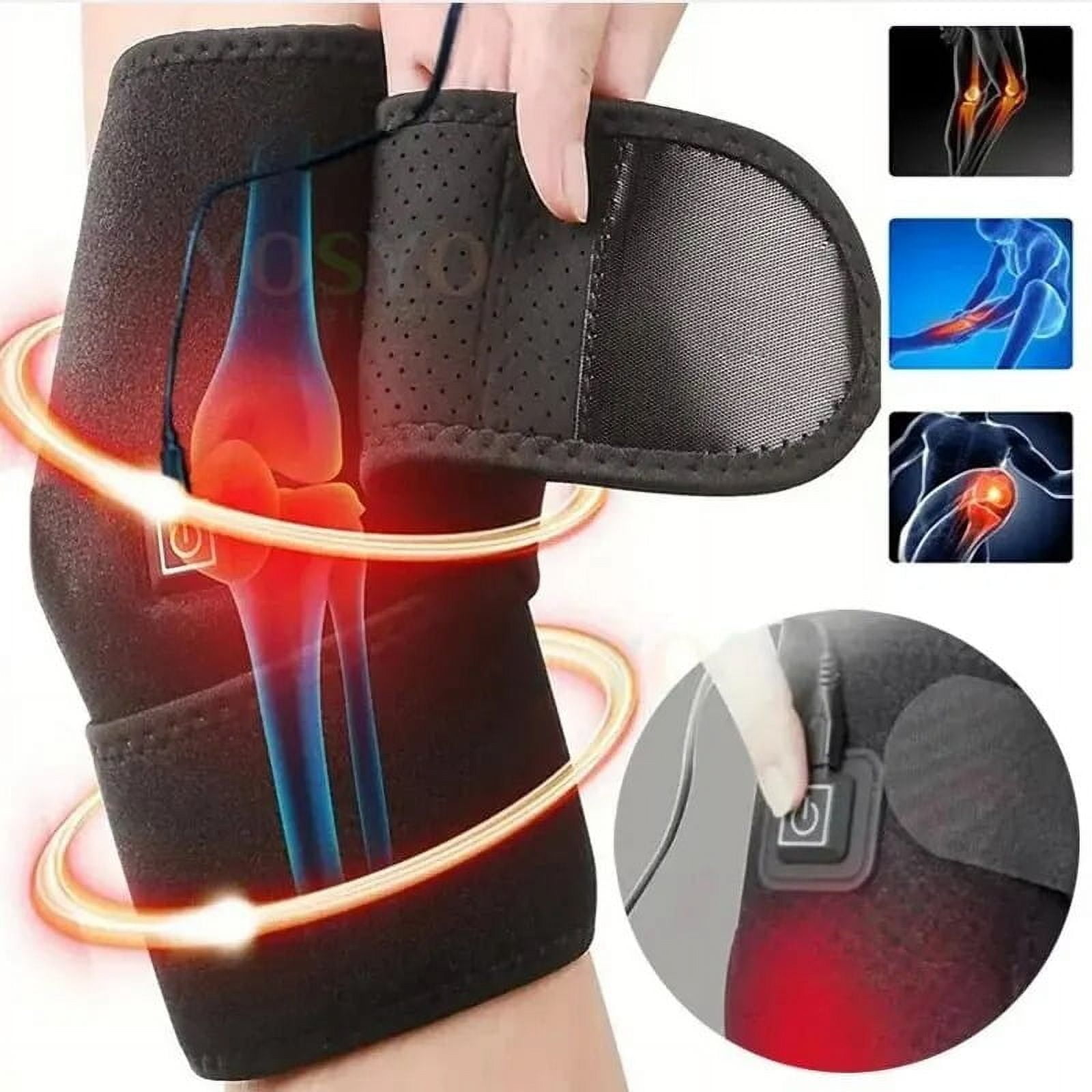 black Electric knee heating pad, USB attachment, heat therapy ...