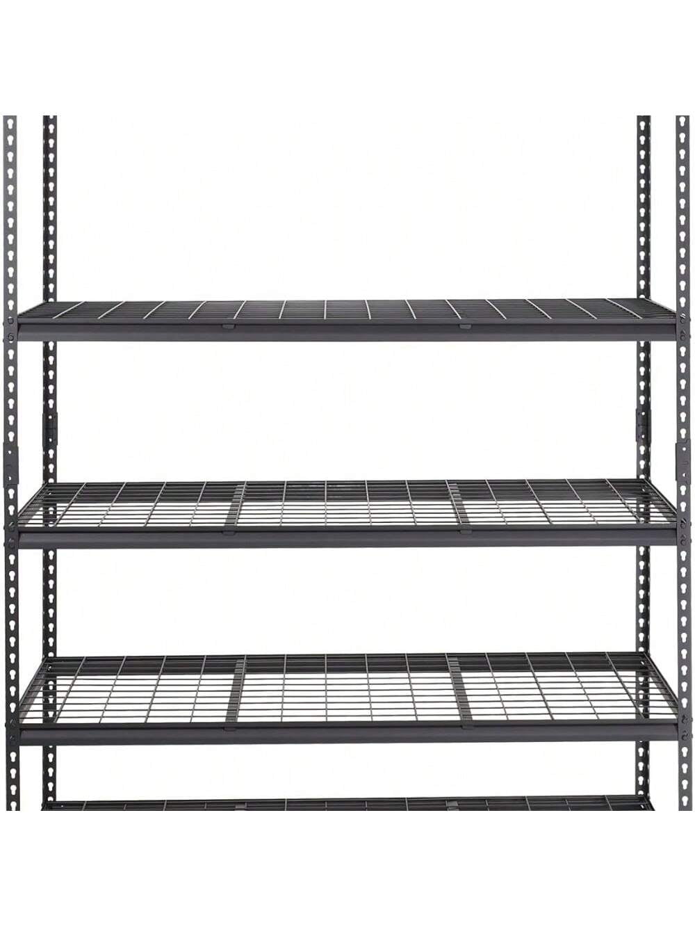 black Garage Storage Shelving, 5 Tier Utility Shelves, Heavy Duty ...