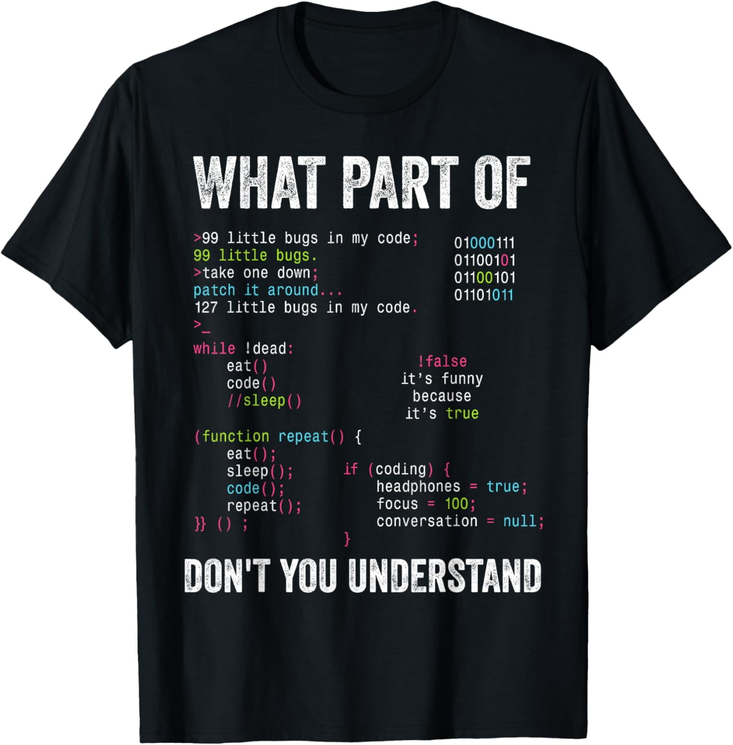 black Shirt What Part Of Don't You Understand Computer Science Lovers T ...