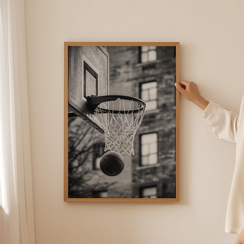 black and white Basketball Poster- Trendy sports Wall Art hobby coach ...