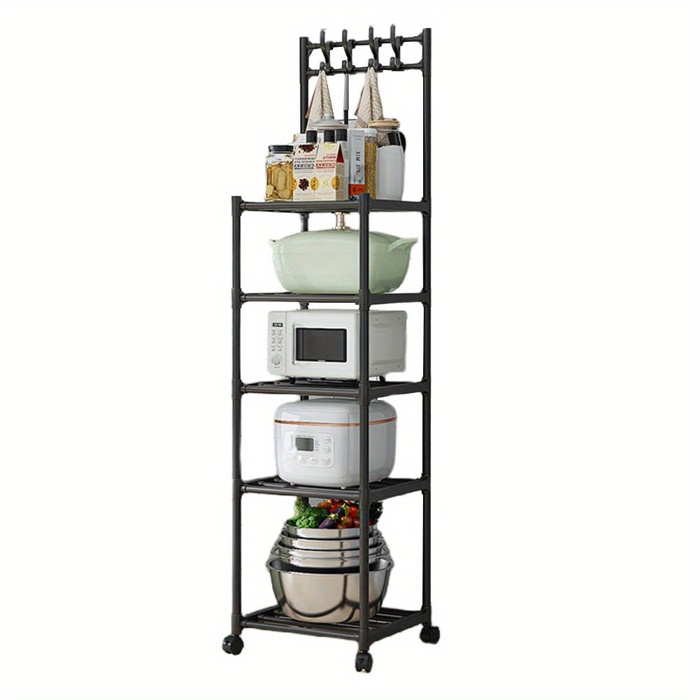 black and white kitchen multi-functional storage rack with 4 360 ...