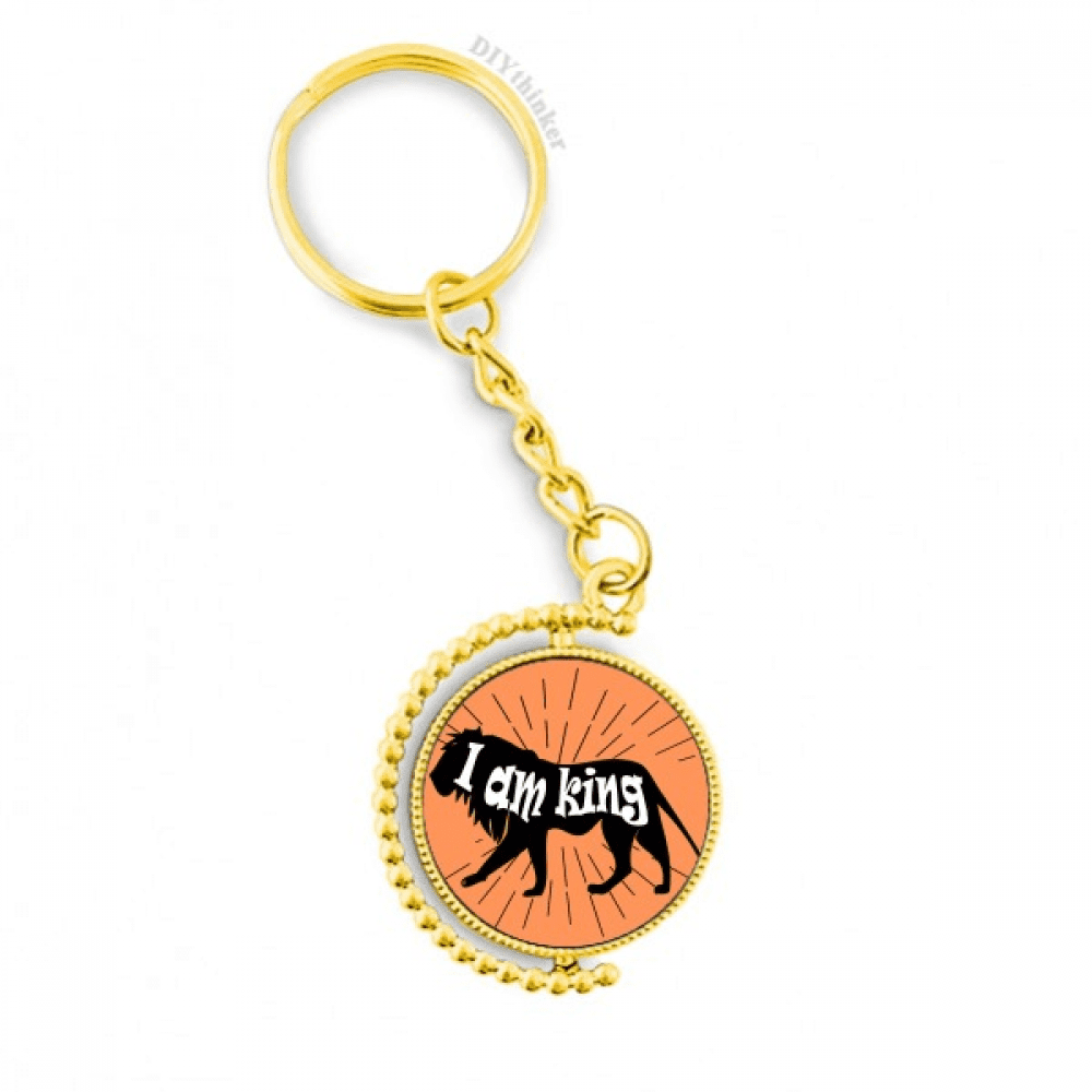black animal lion outline natural metal connector key chain accessory ...