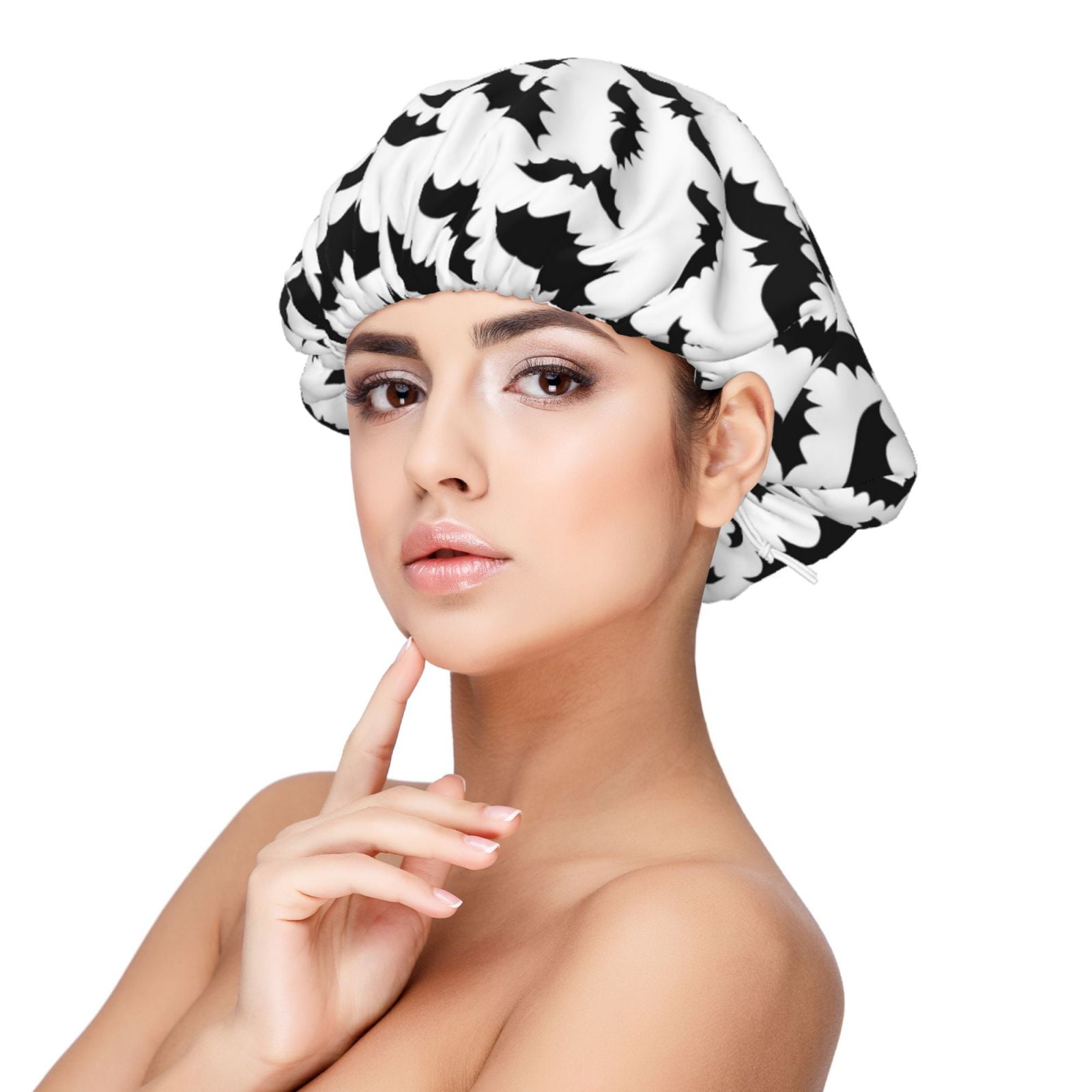 black bat white cool Silk Bonnet for Sleeping Women Men, Adjustable ...