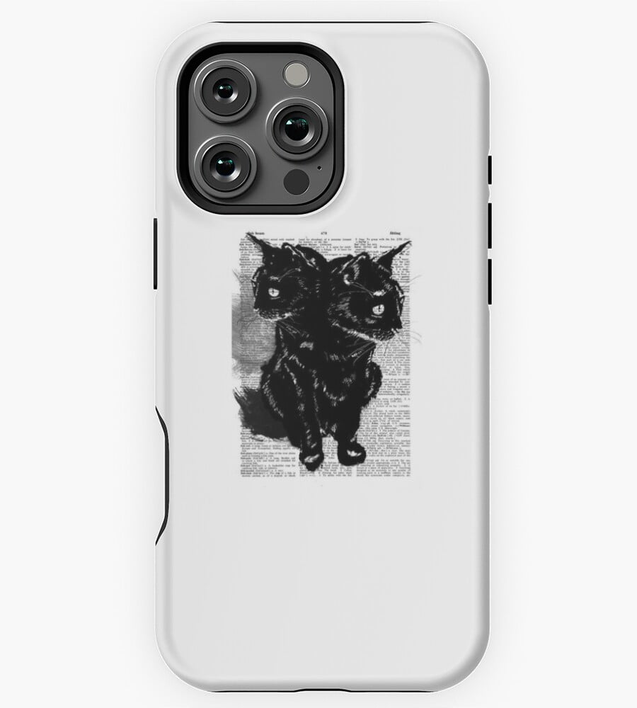 black cat newspaper GA10576 Phone Case for iPhone 11 to 17 Pro Max ...